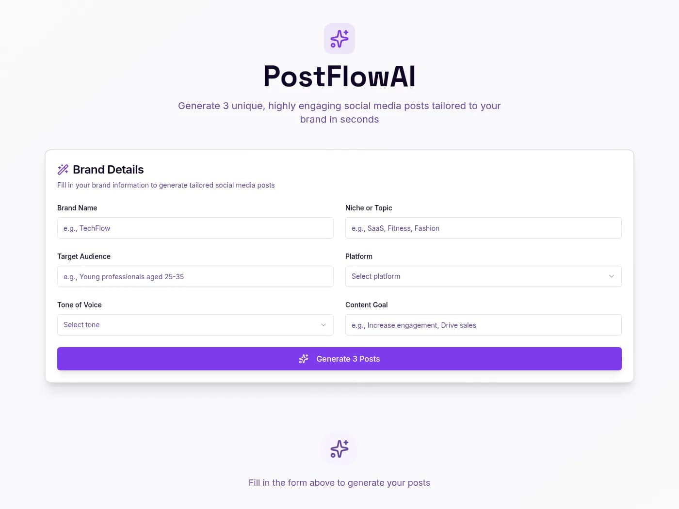 PostFlowAI - AI-Powered Social Media Post Generator