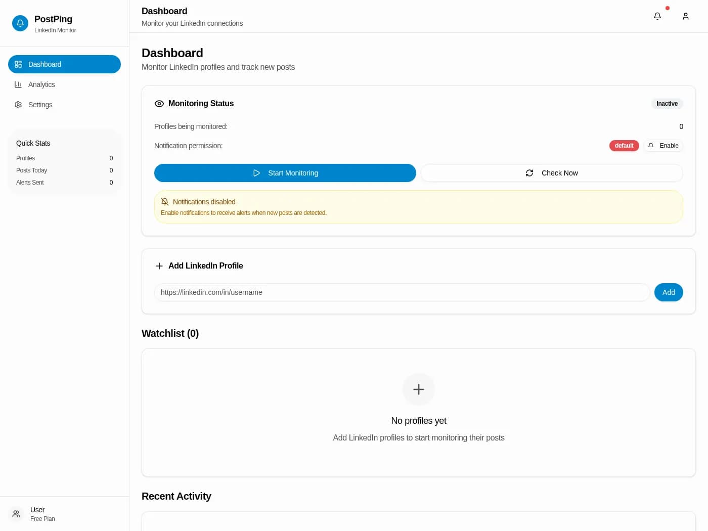 PostPing for LinkedIn – Smart Alerts & Analytics for LinkedIn Posts