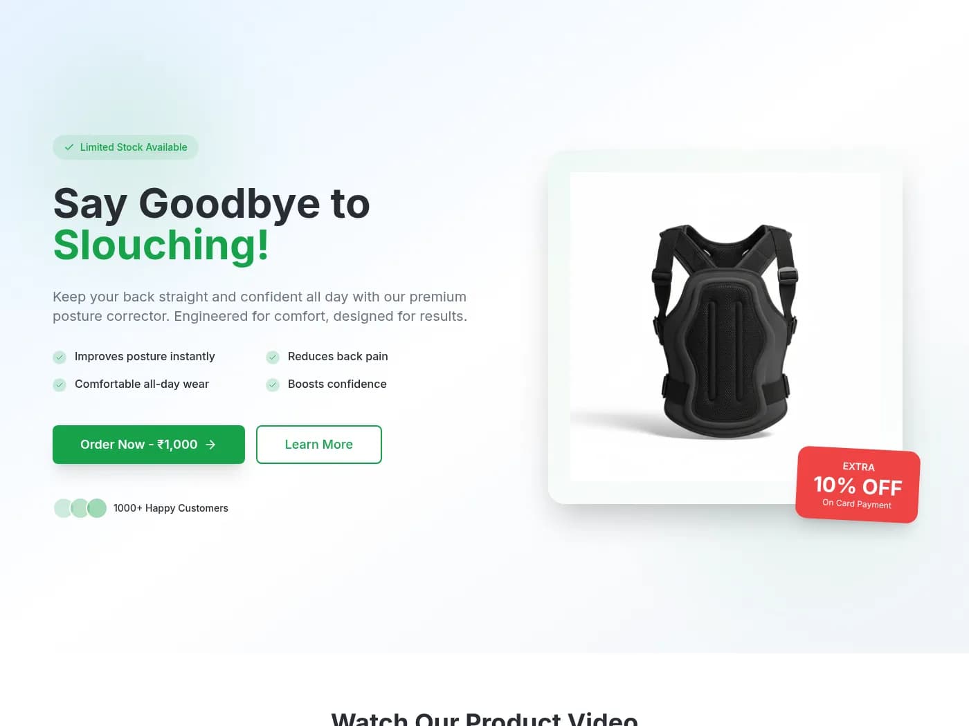 Posture Corrector Product Landing Page