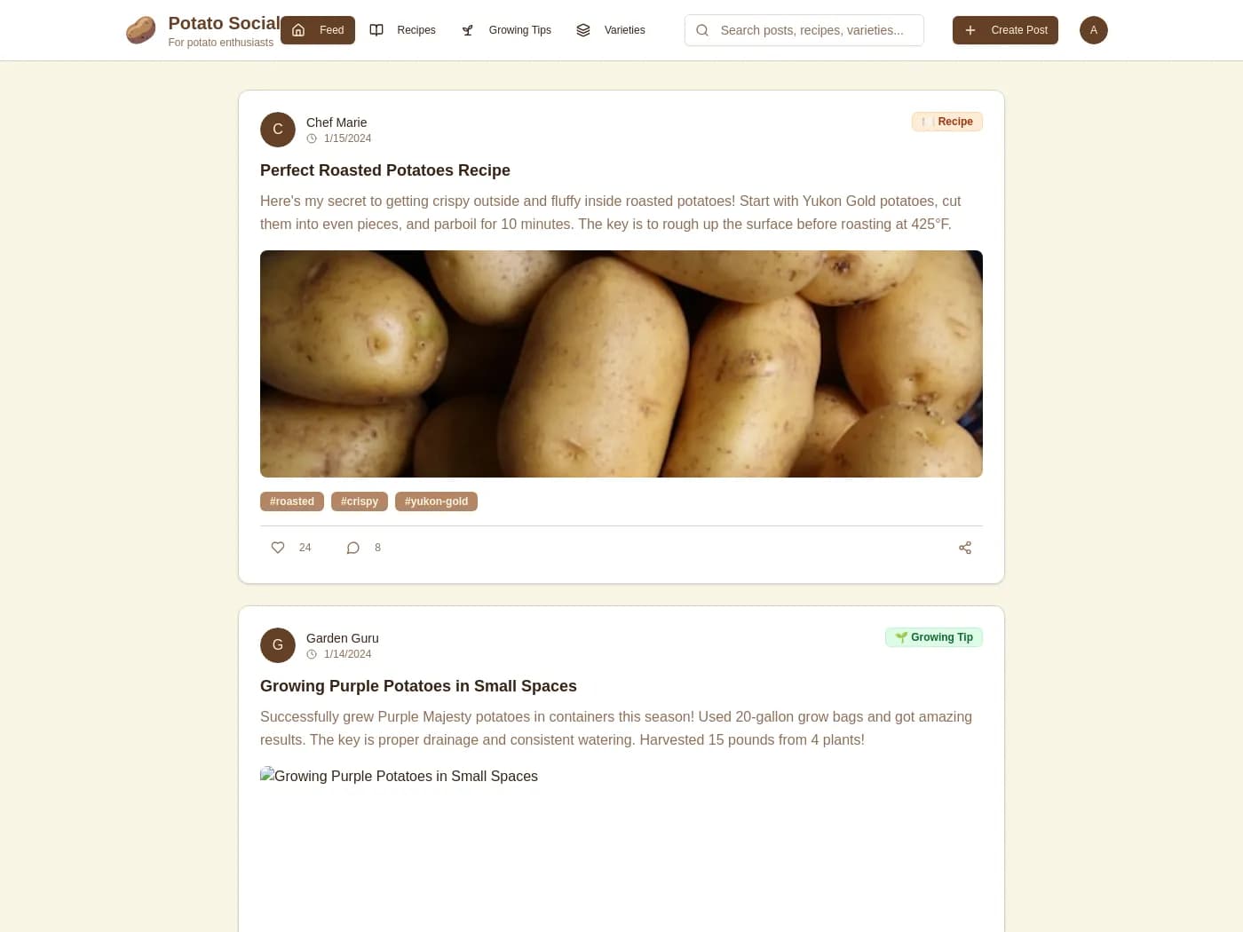 Potato Social Network