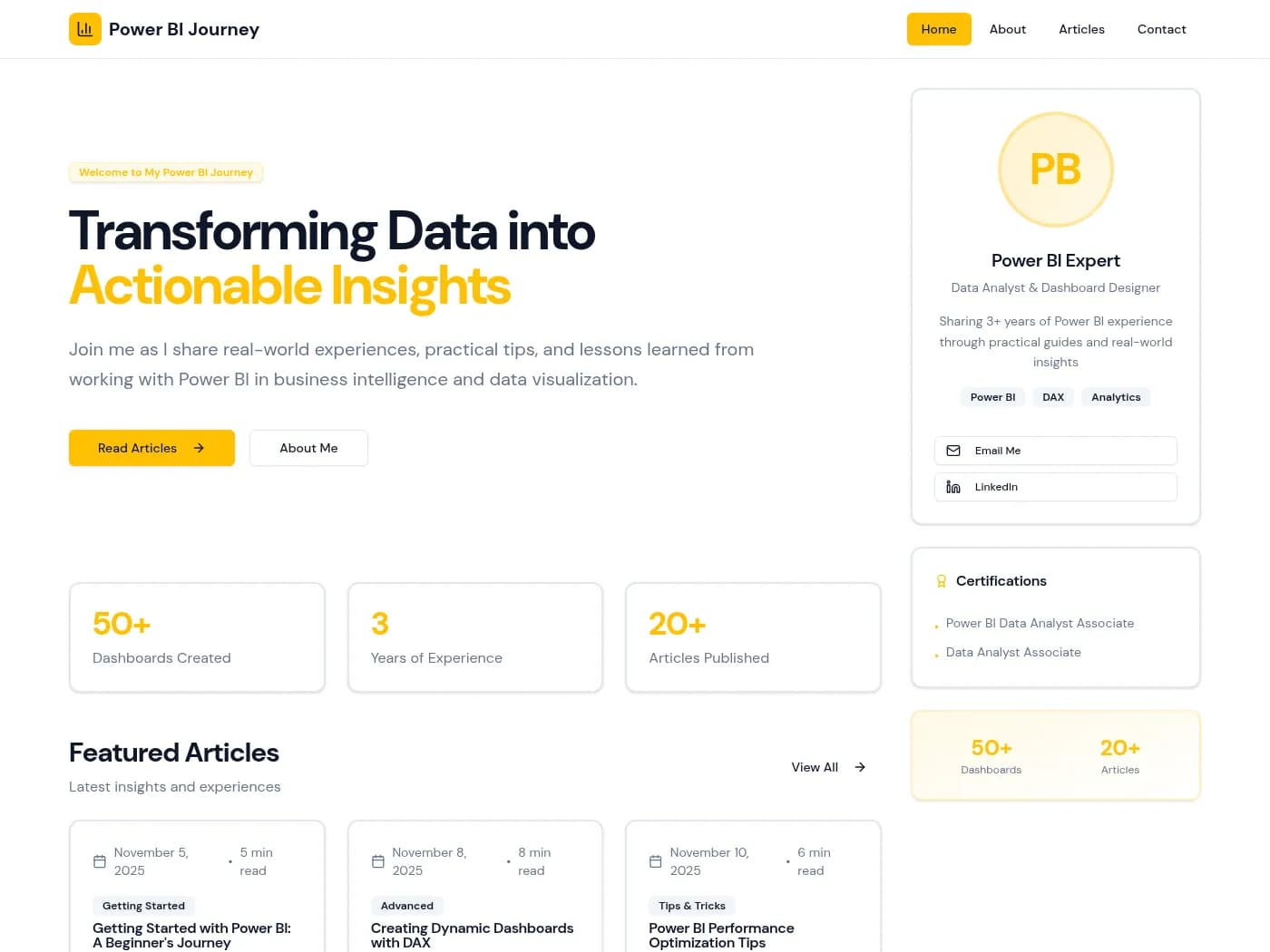 Turning data into stories, one dashboard at a time