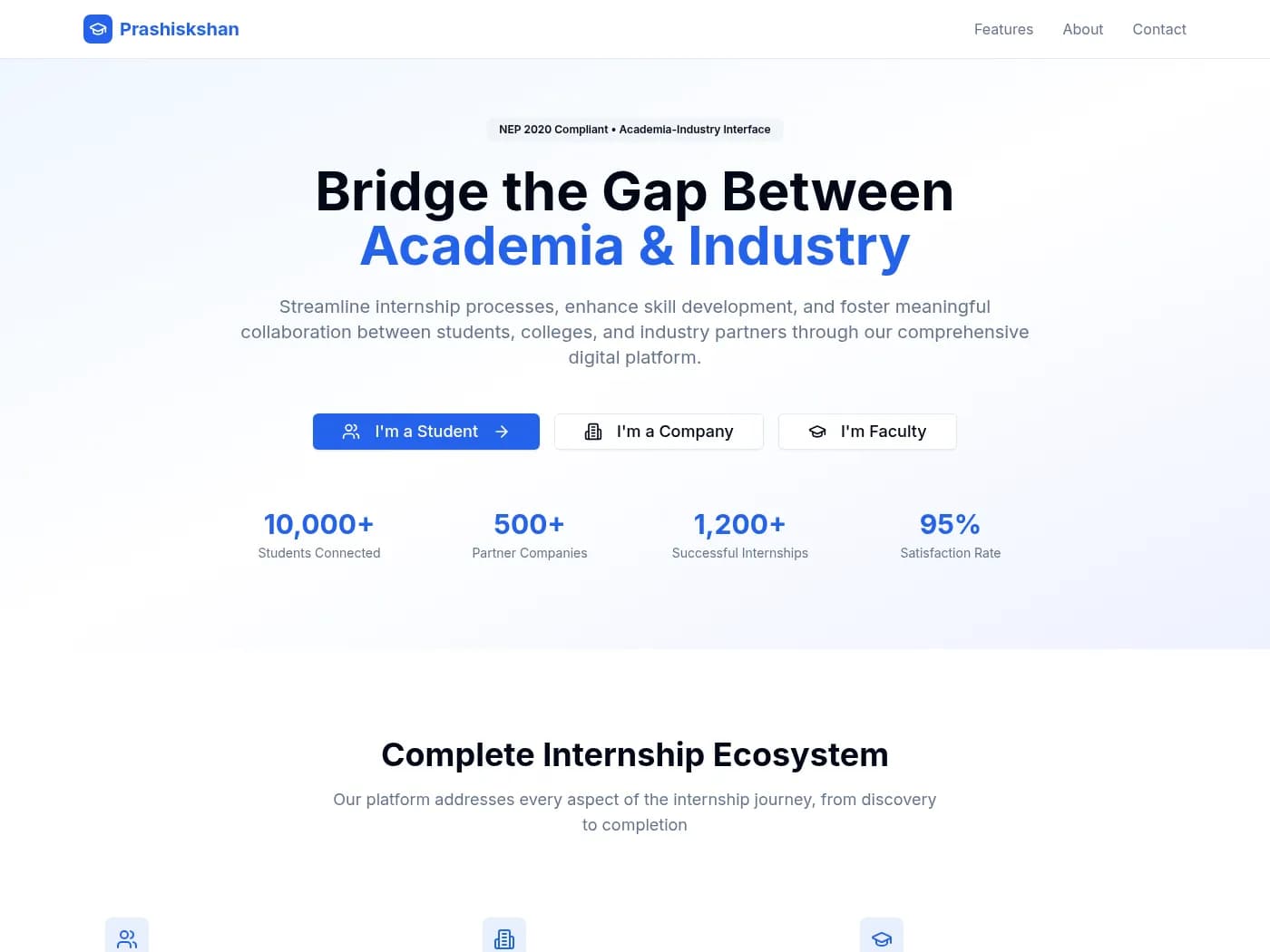 Prashiskshan: Academia-Industry Internship Interface