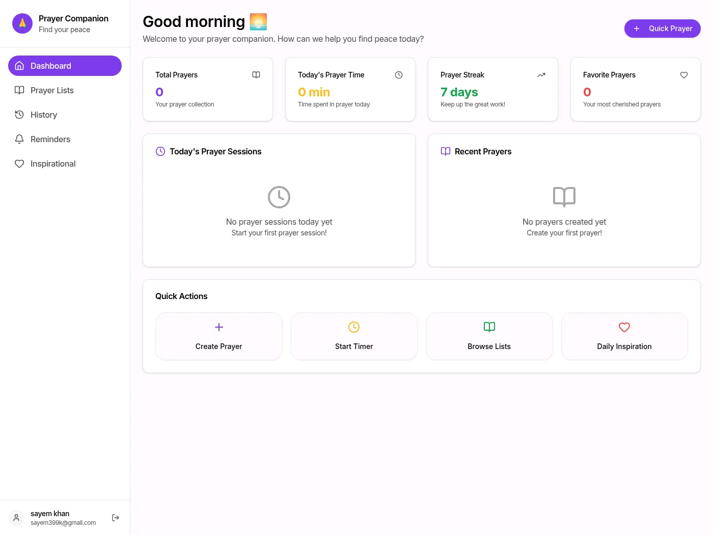 Prayer Companion App