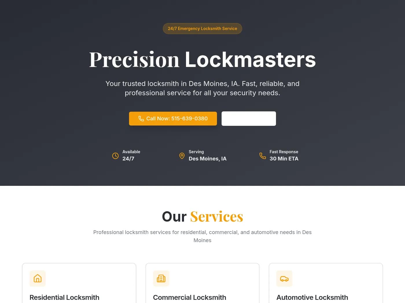 Precision Lockmasters Locksmith Website