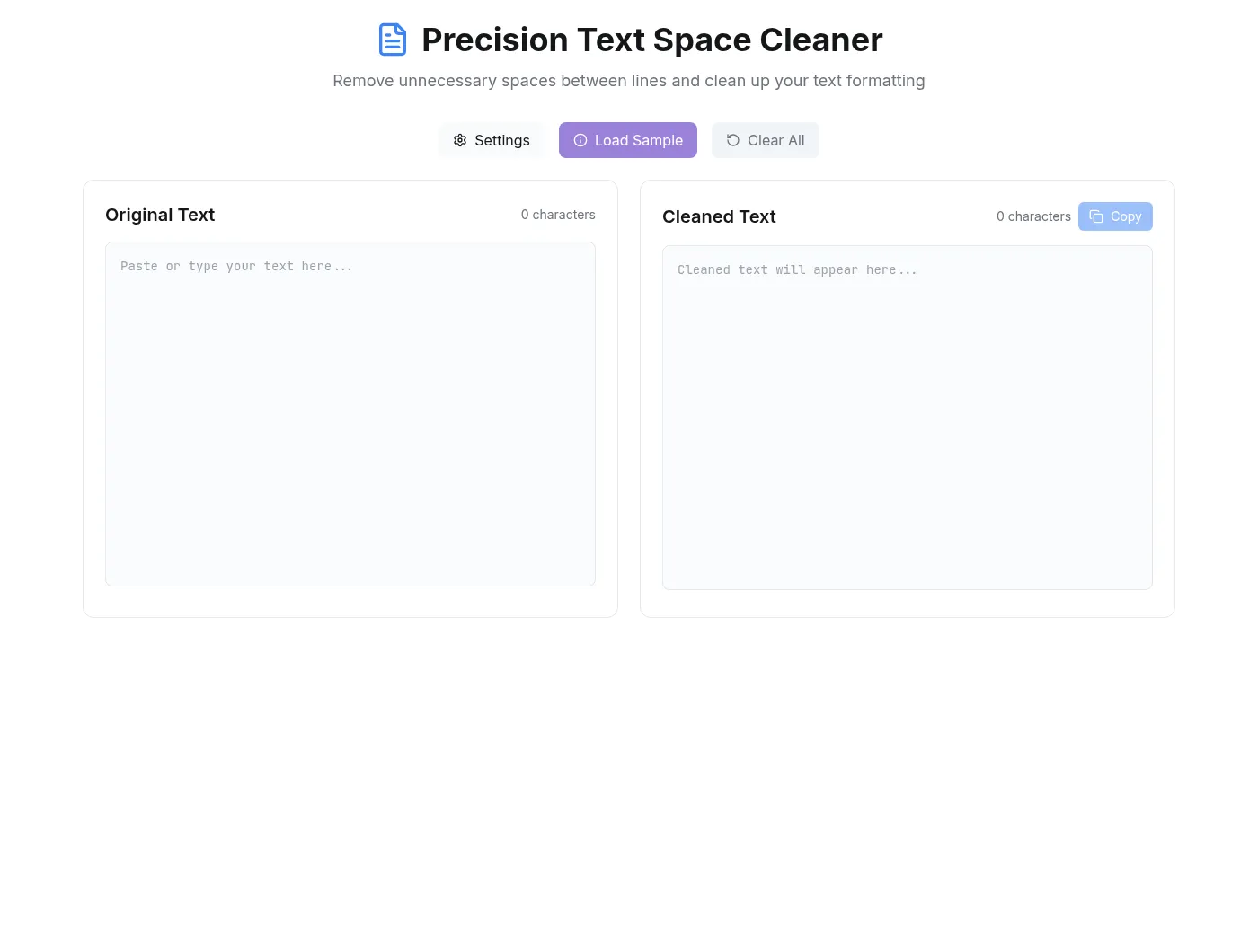 Precision Text Space Cleaner