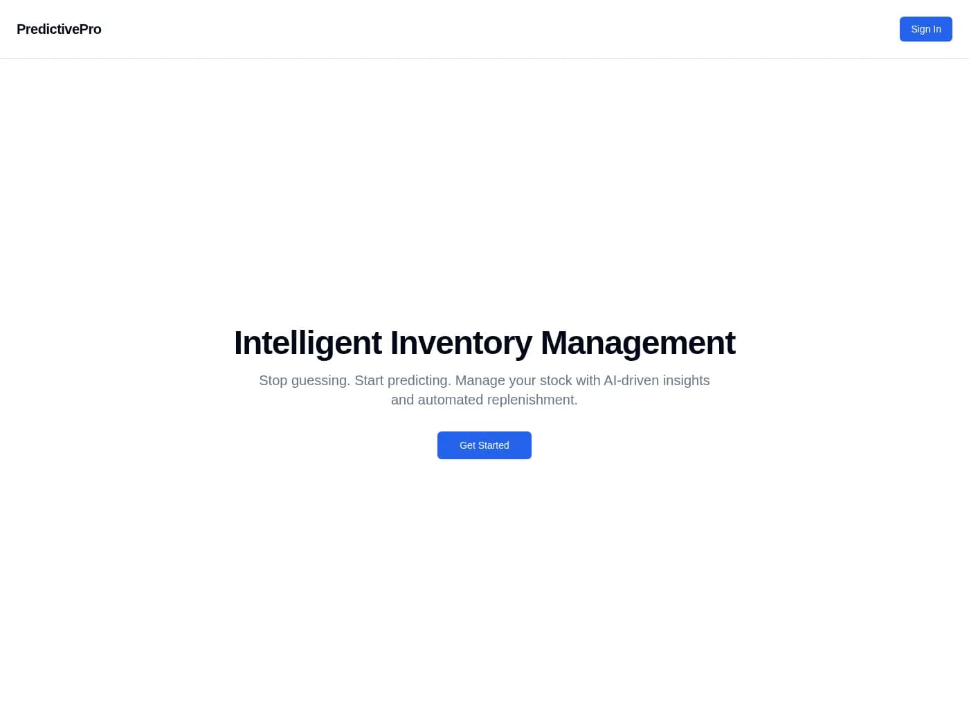 PredictivePro: Intelligent Inventory Management System