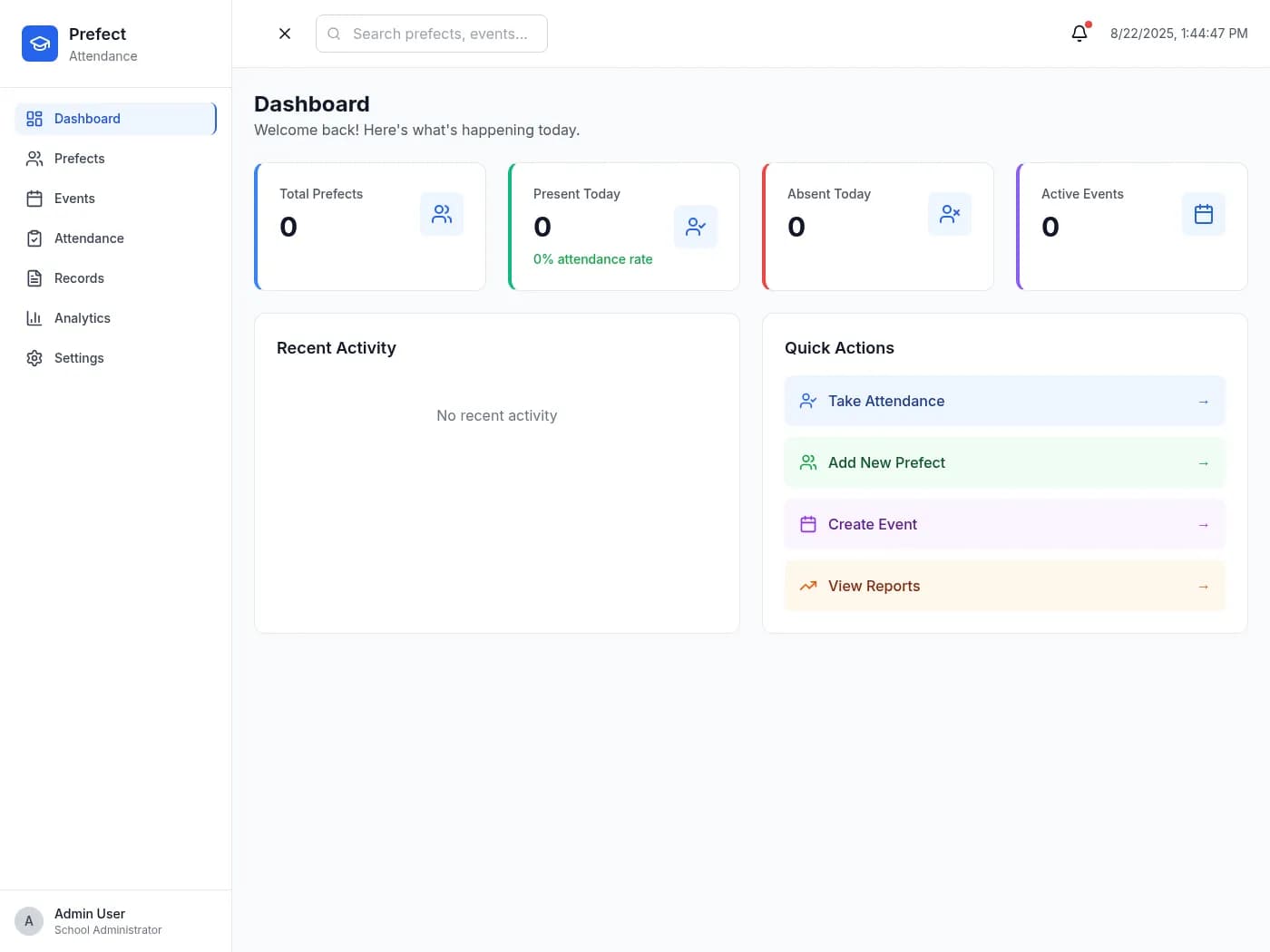 Prefect Attendance Management Dashboard