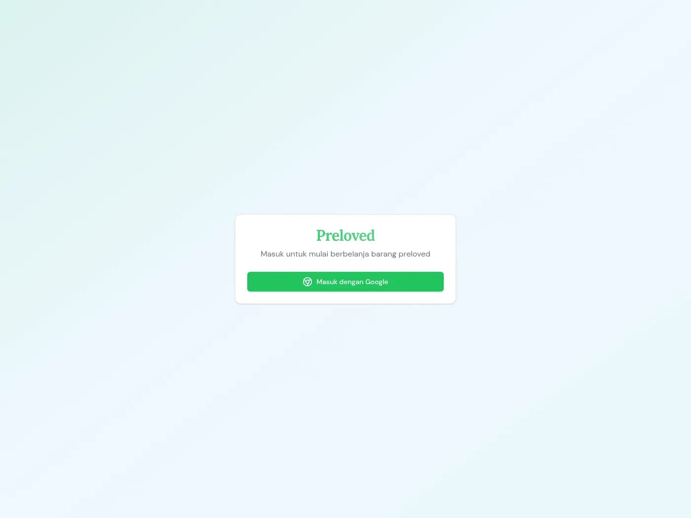 Preloved Marketplace Website