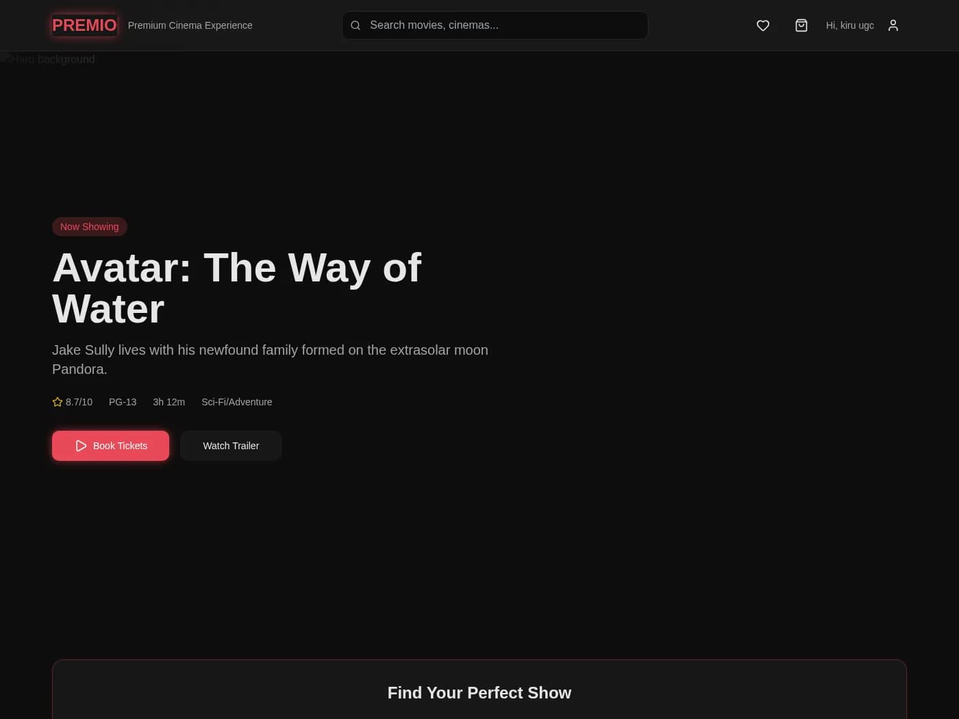 Premio Cinema – Effortless Premium Movie Booking Experience