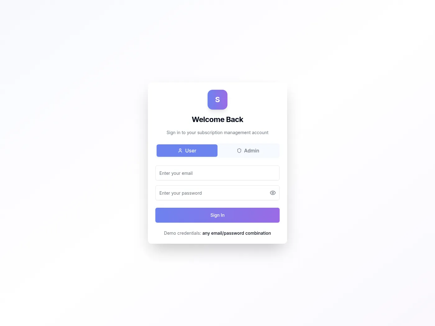Premium Animated Subscription Management System Frontend
