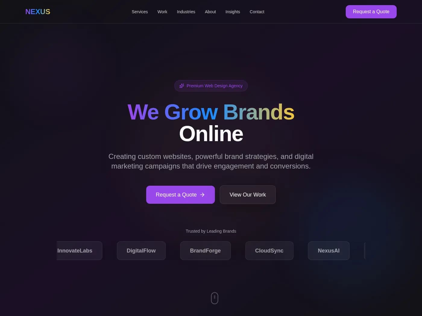 Premium Digital Agency Single-Page Marketing Website