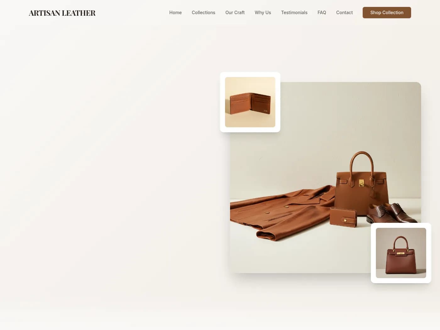 High-Conversion Premium Leather Goods Brand One-Page Site