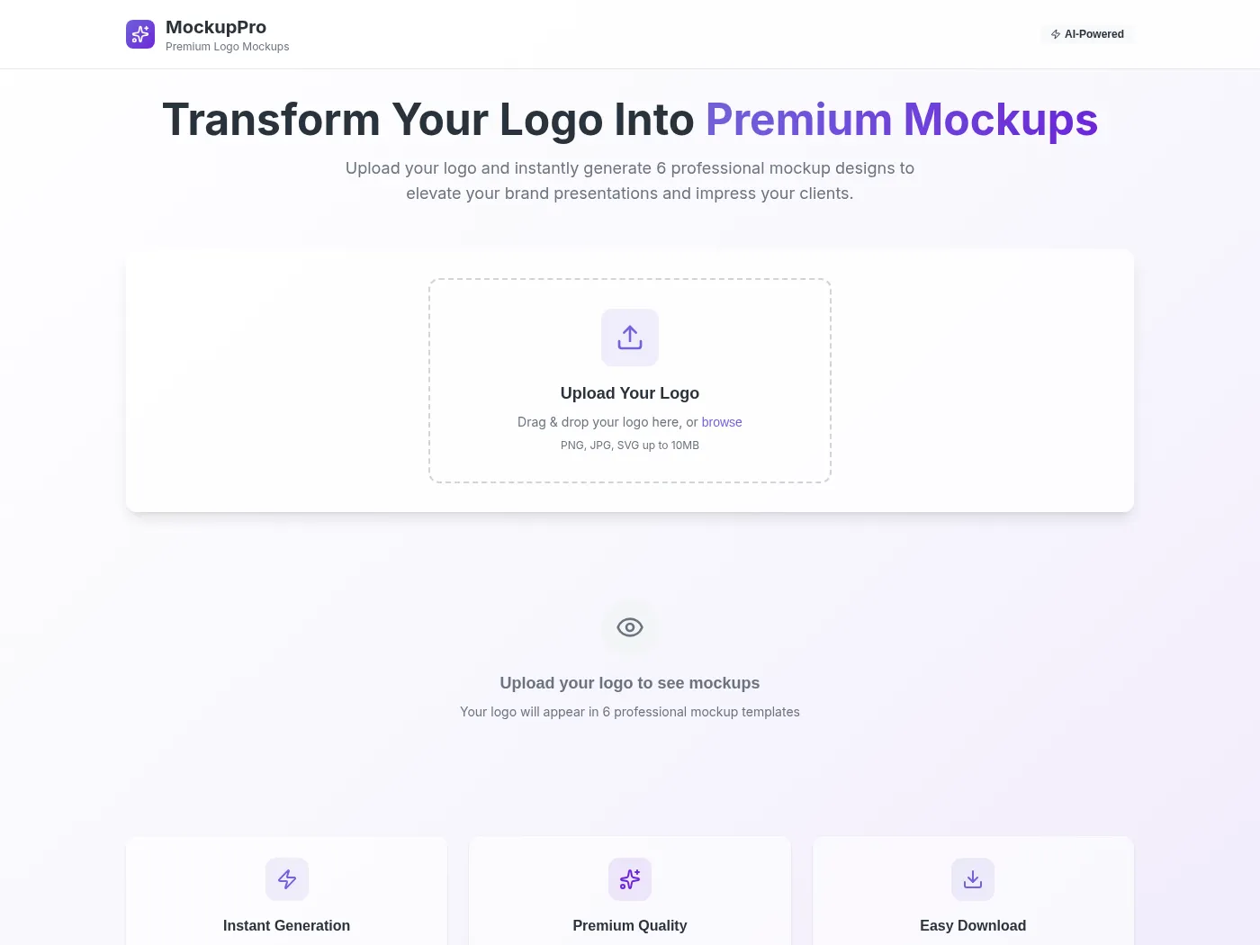 Premium Logo Mockup Showcase Generator