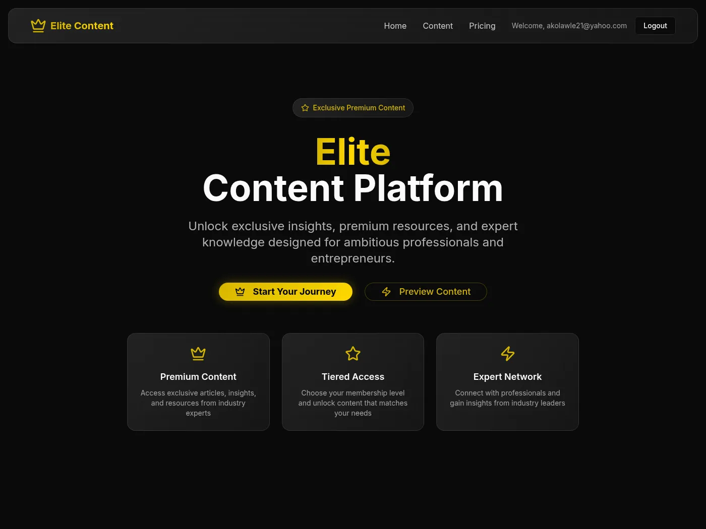 Premium Membership Content Platform with Supabase & Stripe Integration