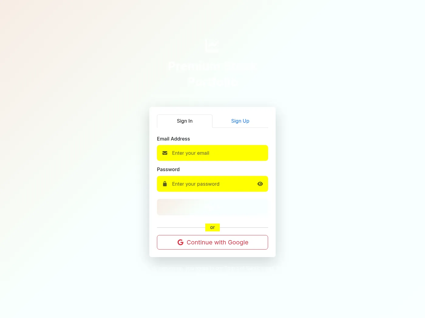 Premium Stock Portfolio Web Application