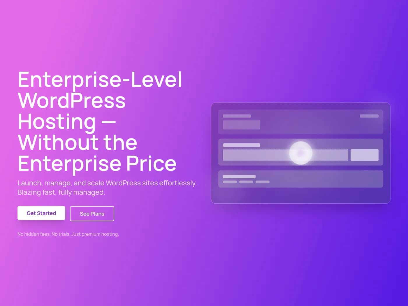 Premium WordPress Hosting Landing Page