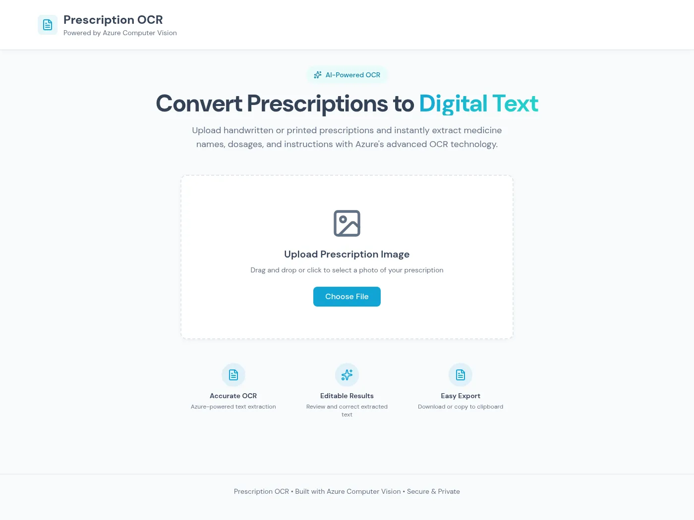 Prescription Image-to-Text Converter with Azure OCR