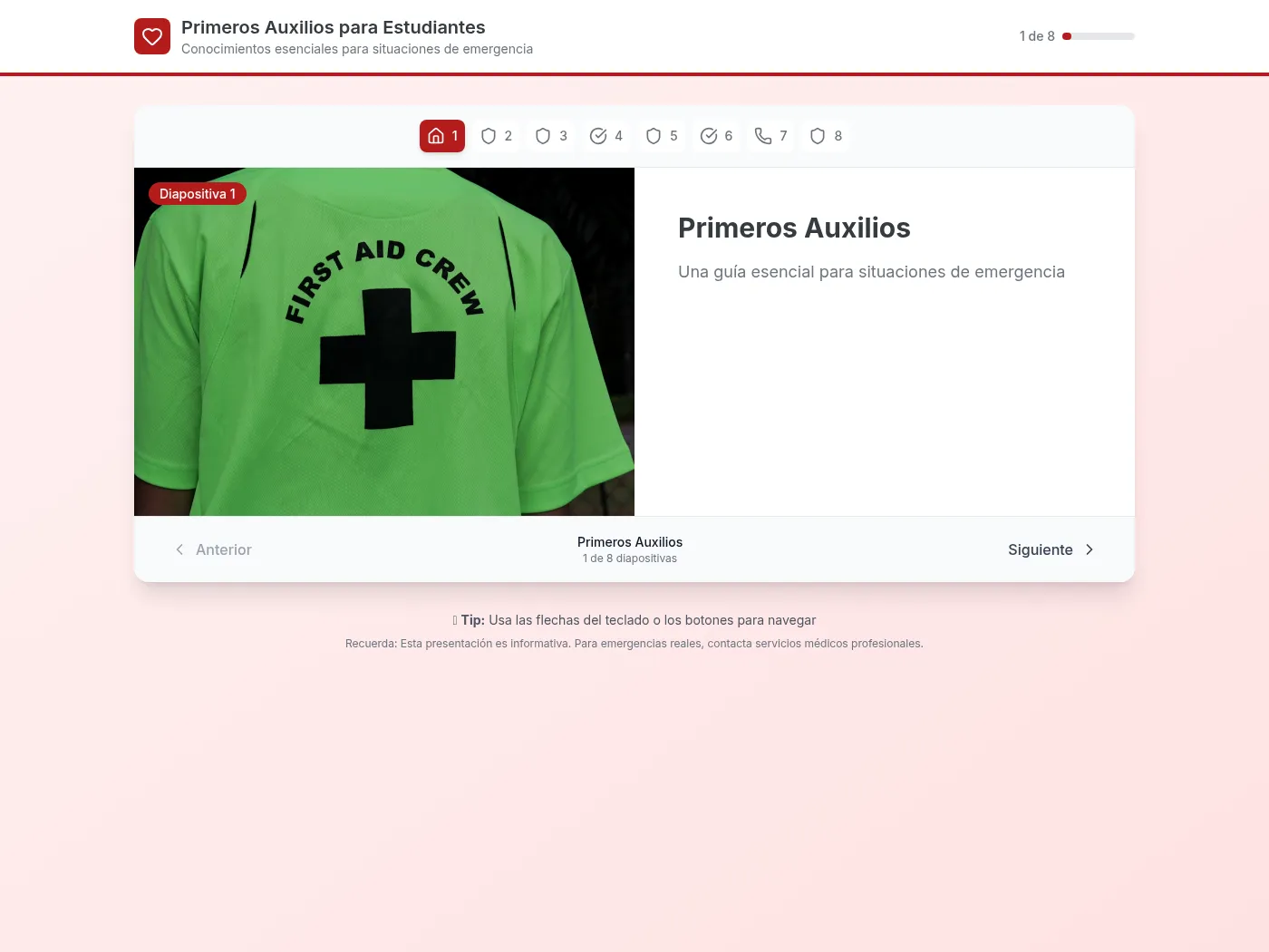Presentación de Primeros Auxilios para Alumnos