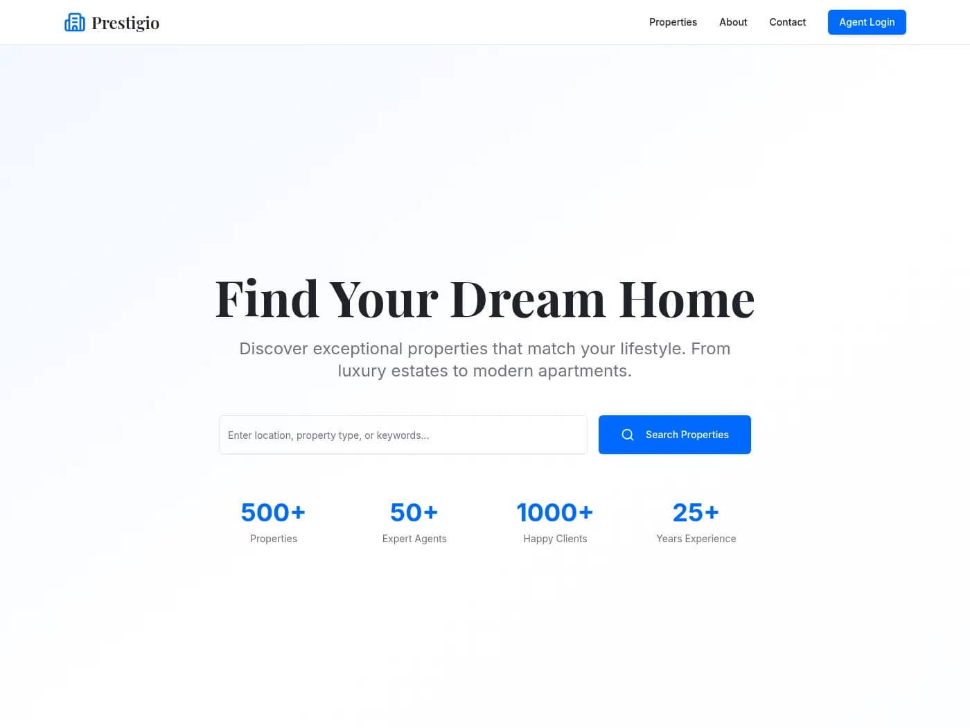 Prestigio Real Estate Agency Web App