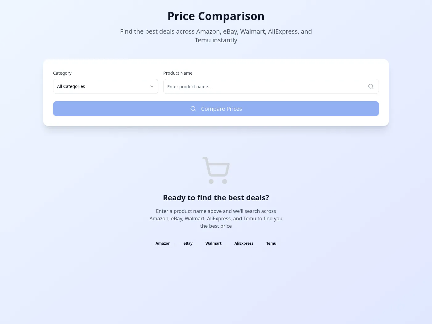 Price Comparison Web App for Marketplaces