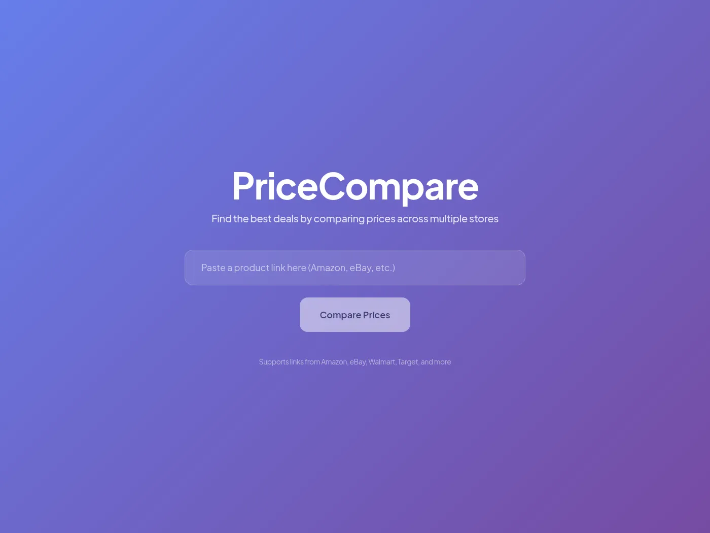 PriceCompare Minimal Homepage