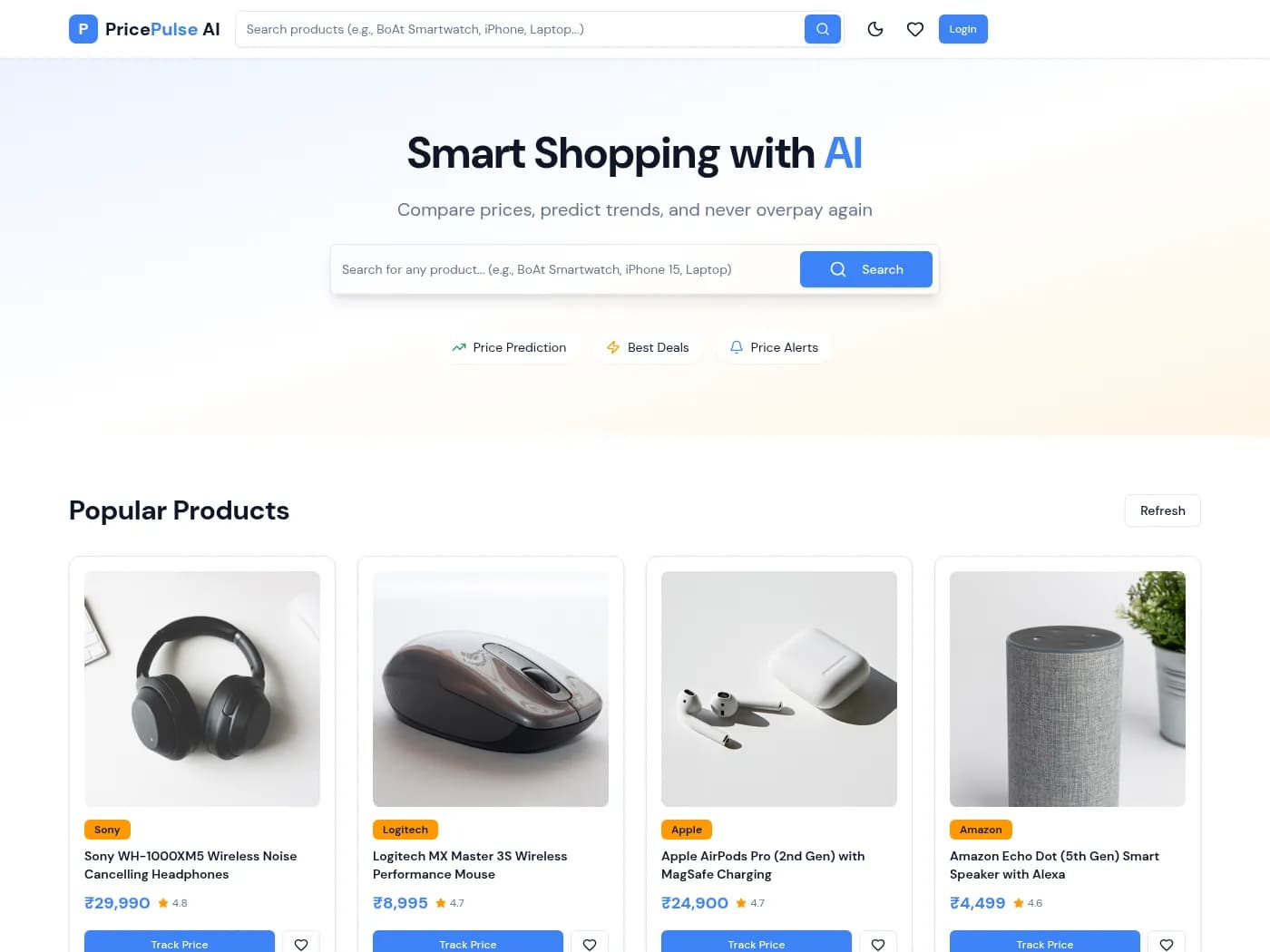 PricePulse AI – Smart Price Comparison & Prediction Assistant