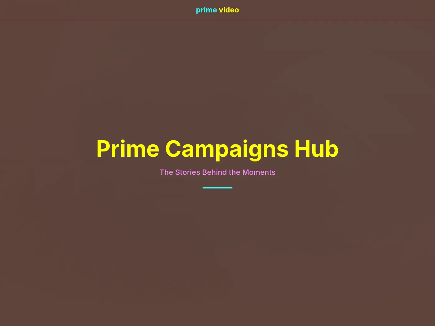 Prime Campaigns Hub: Cinematic Promo Website for Amazon Prime Video India