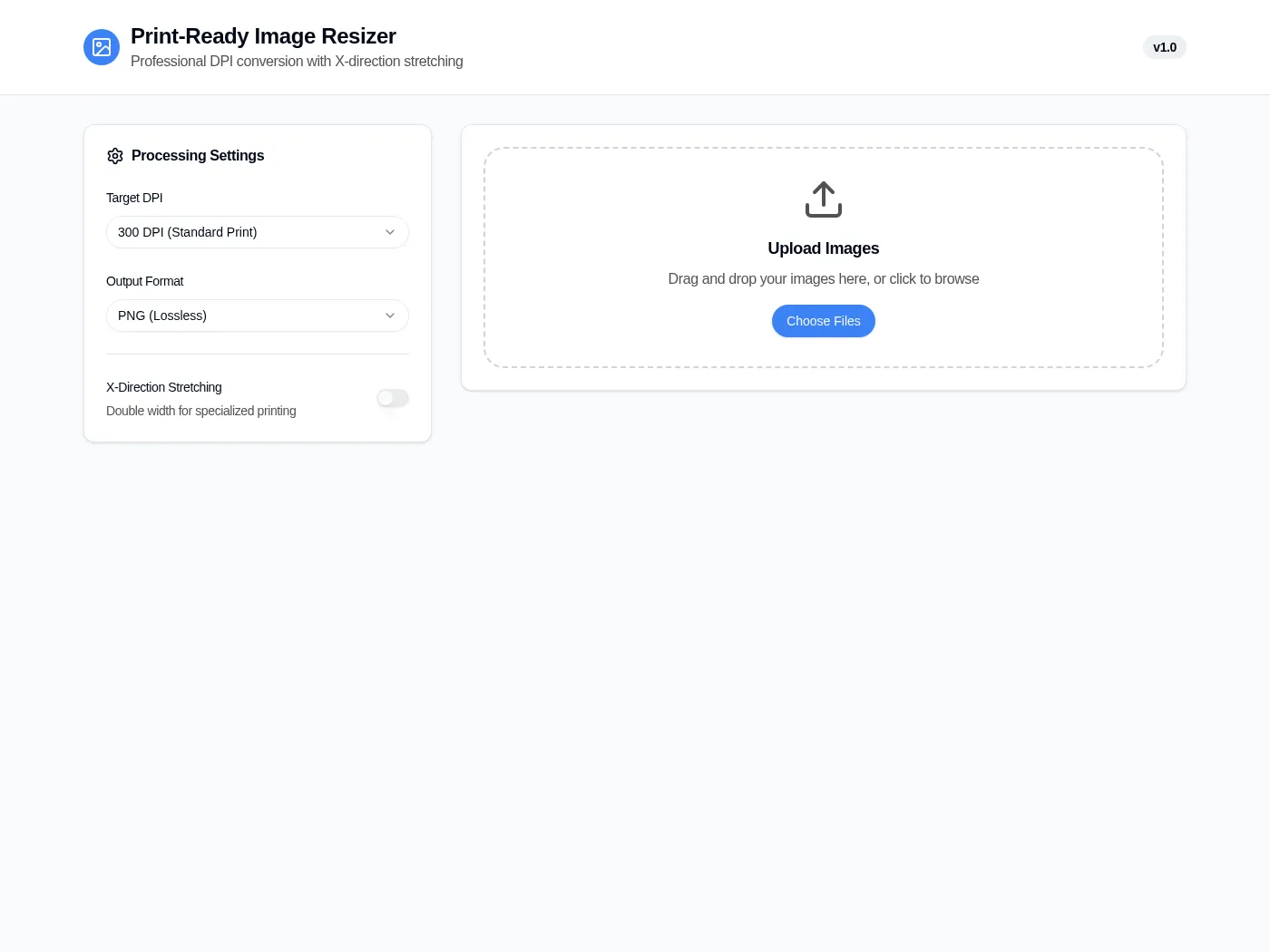 Print-Ready Image Resizer & Generator