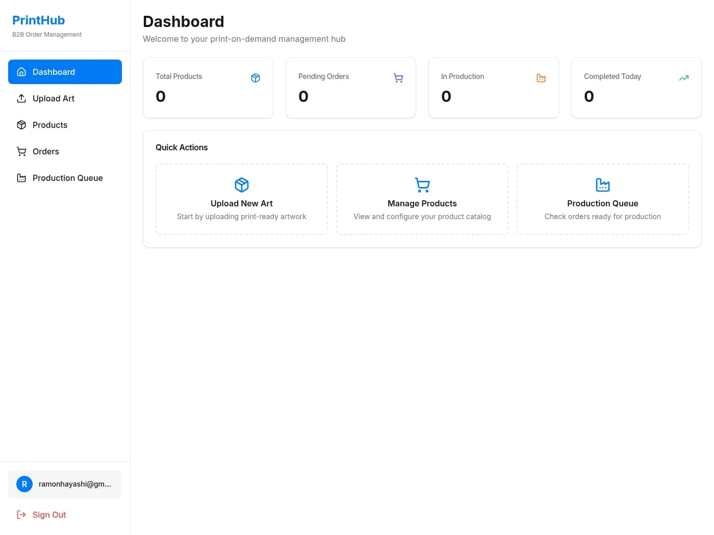 Print-on-Demand Order Management Hub for B2B T-shirt Sellers