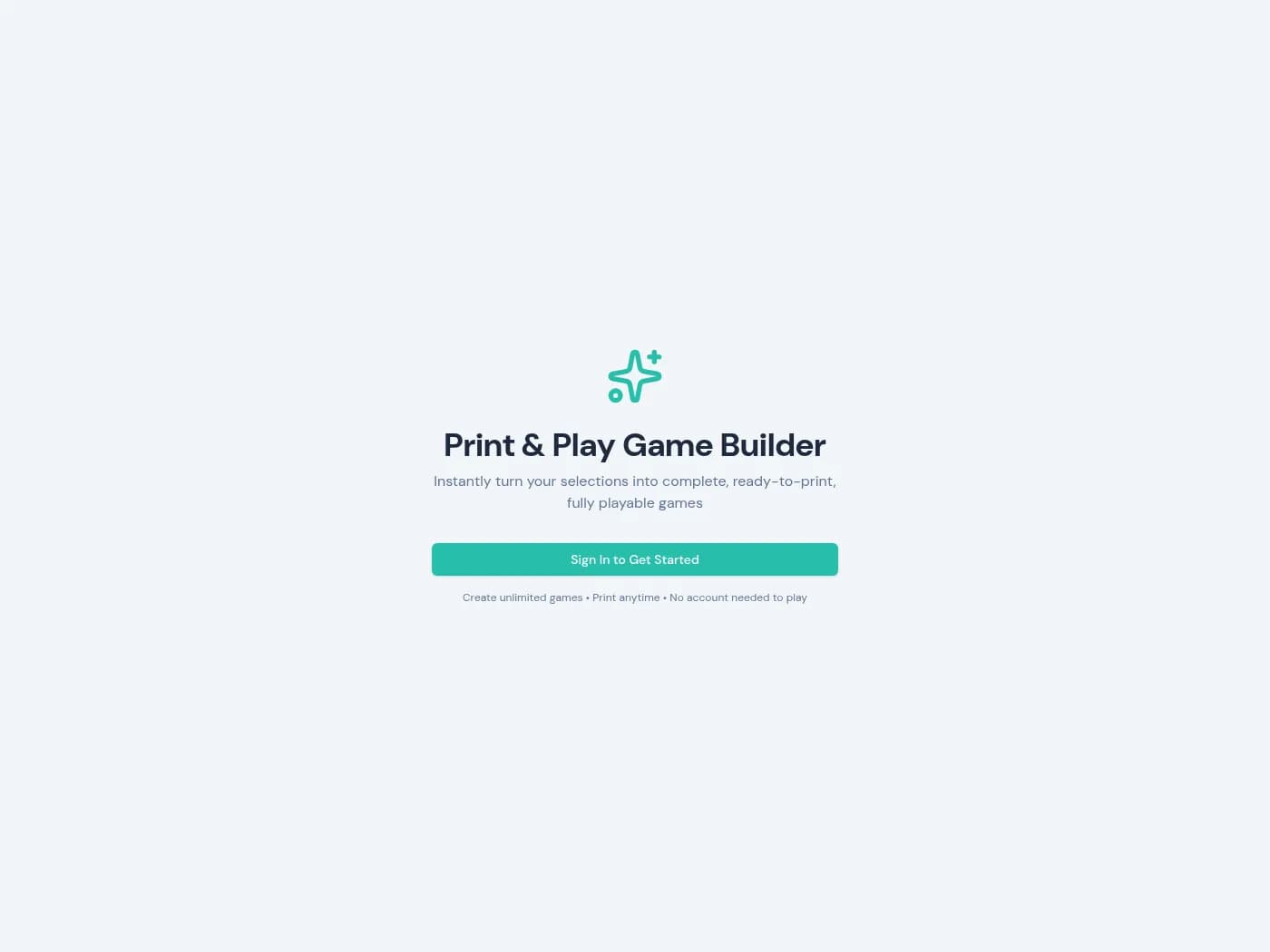 Print & Play Game Builder