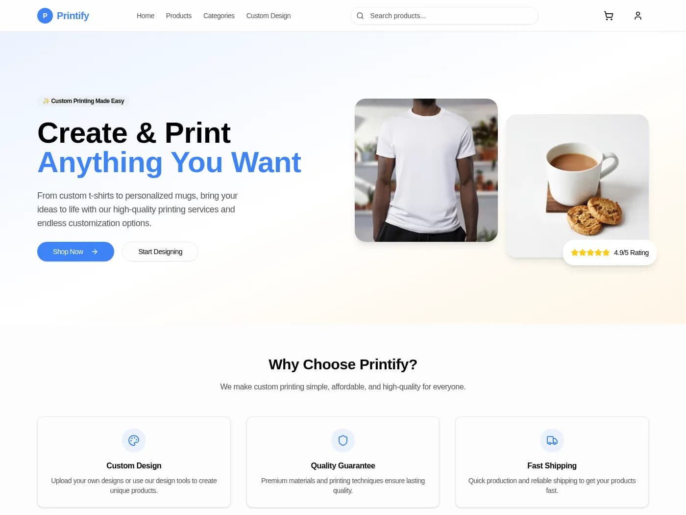 Printify: Custom Printing E-Commerce Platform