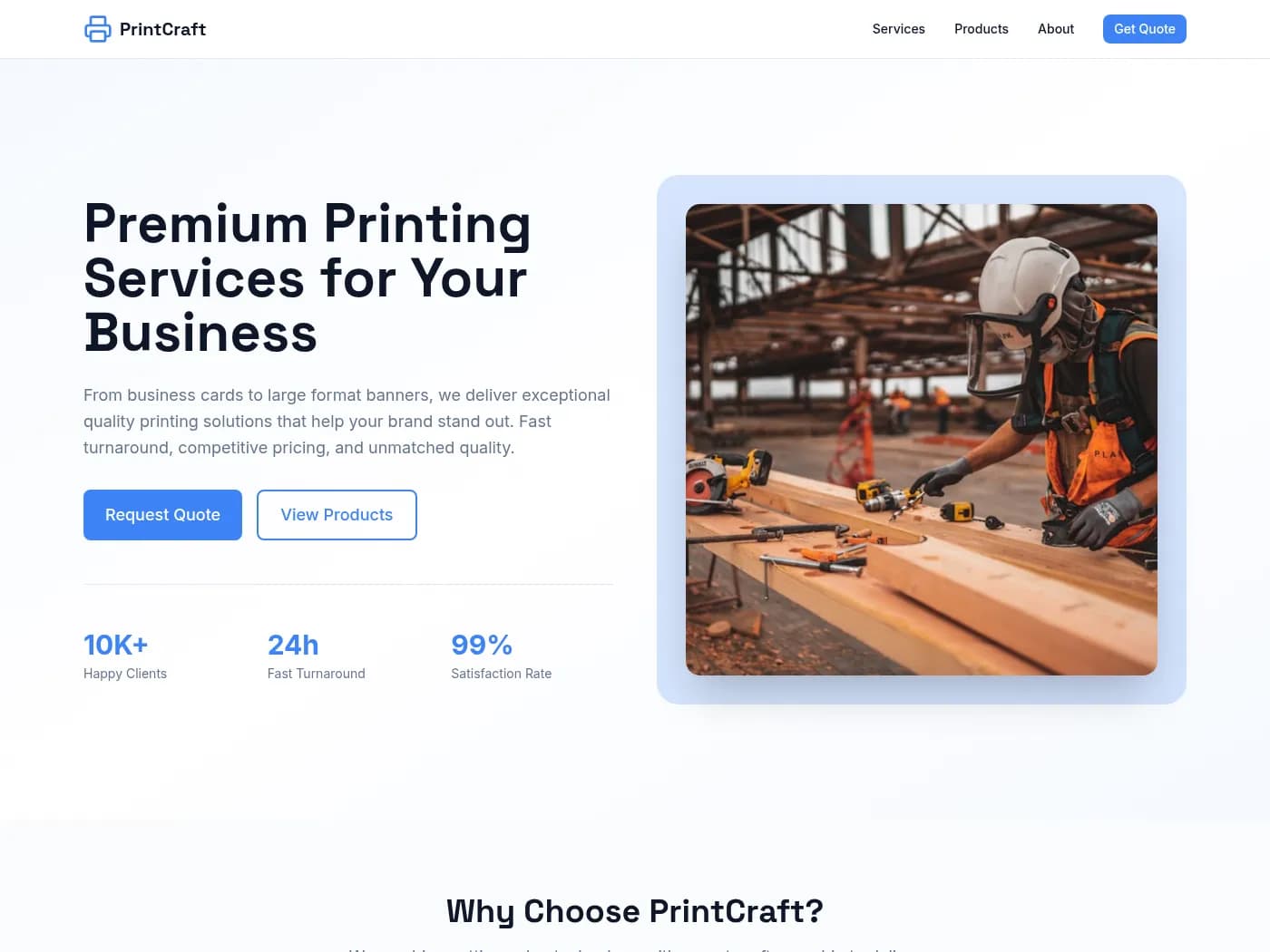 Reusable UI Component Library & Style Guide for Printing Service Company