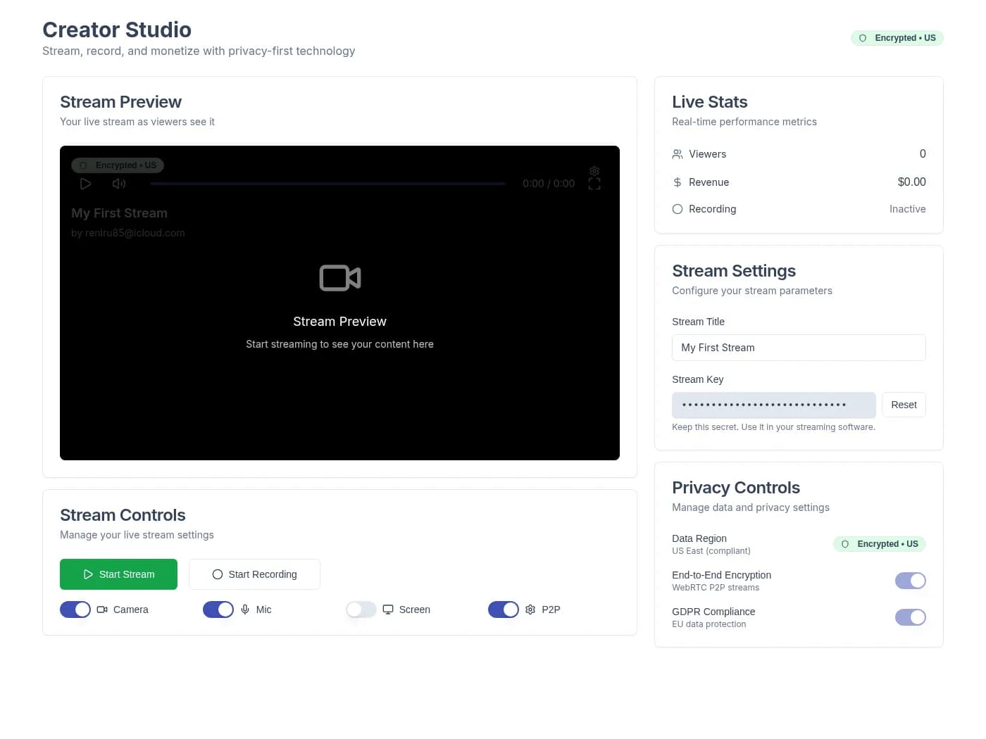 Privacy-First Video Platform with WebRTC, Mux, and Stripe Integration