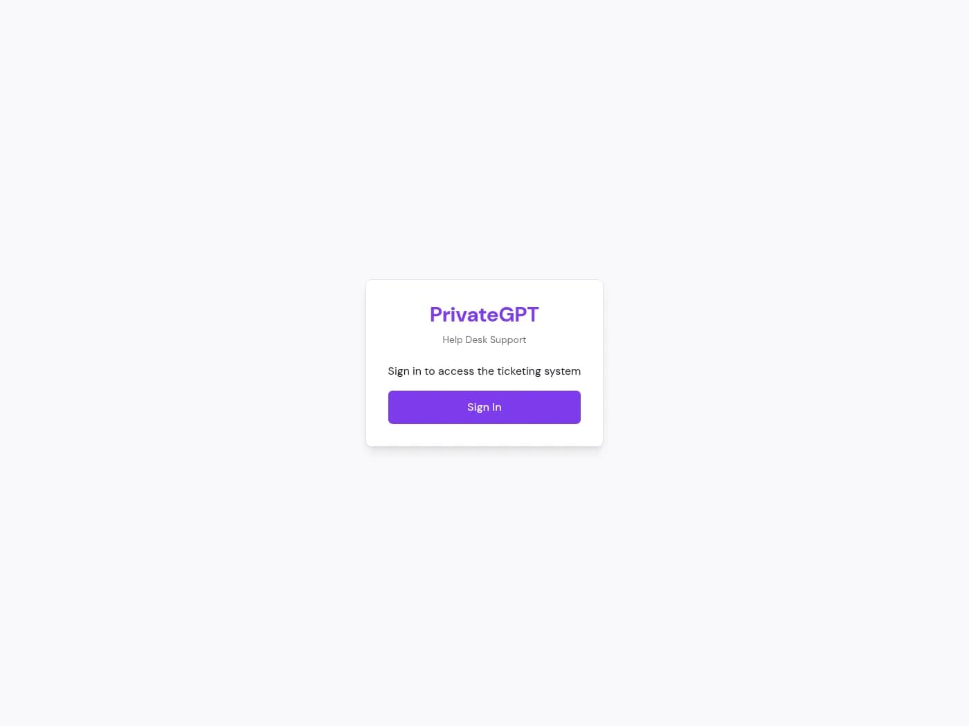 PrivateGPT Help Desk Ticketing System