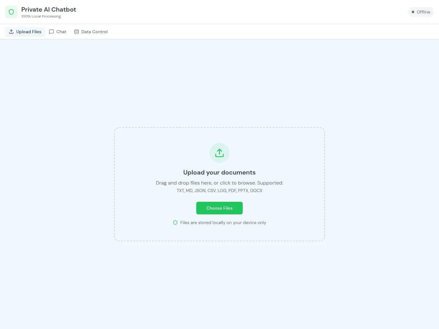 Privately Local AI Chatbot with Enhanced Navigation and UI