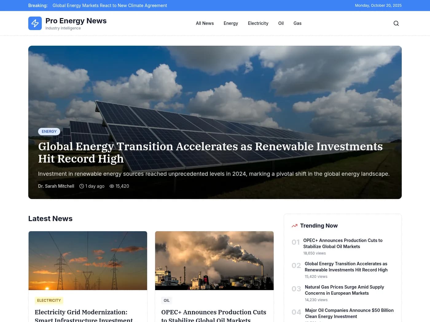 Pro Energy News Portal