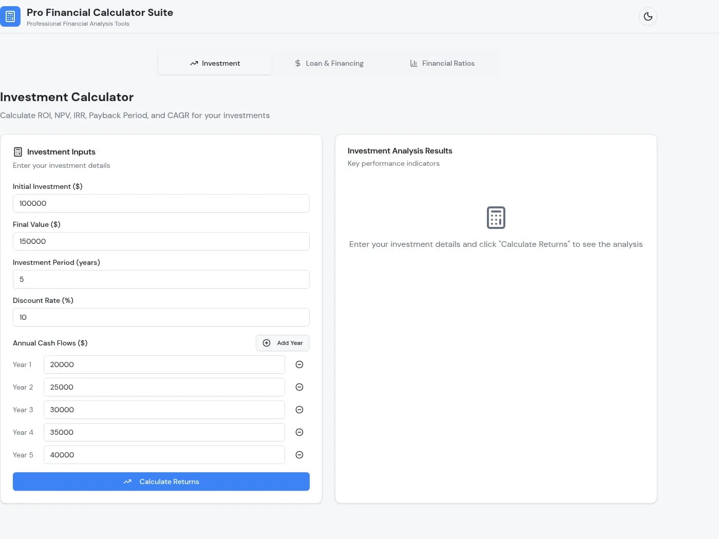 Pro Financial Calculator Suite