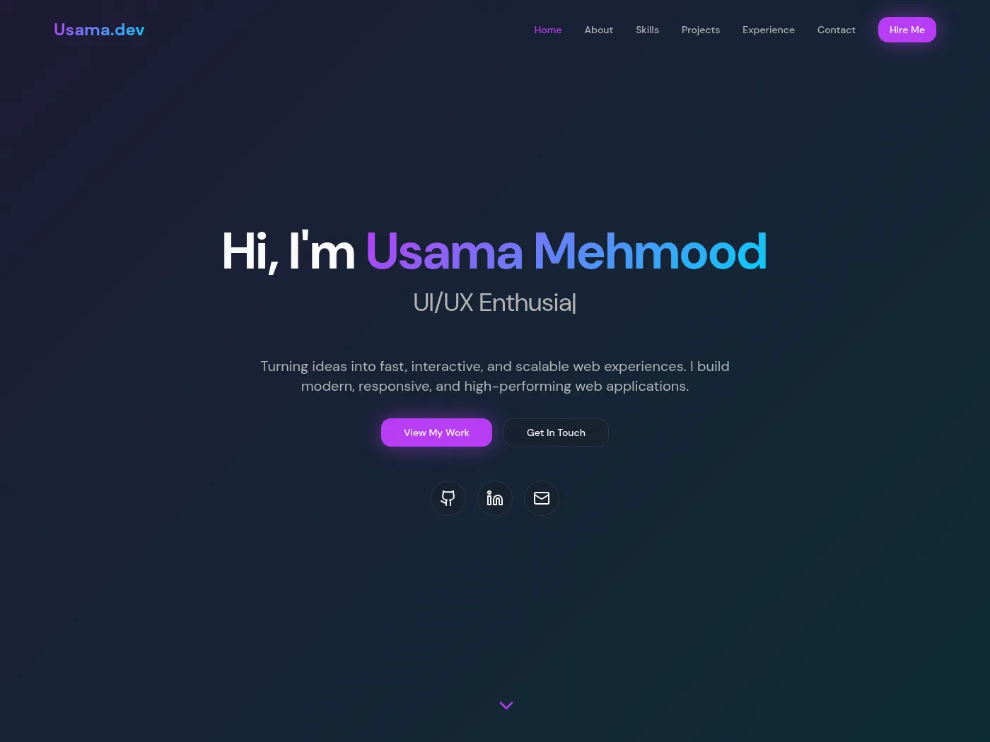 ProFusion Portfolio: Trendy, Animated Developer Portfolio Website