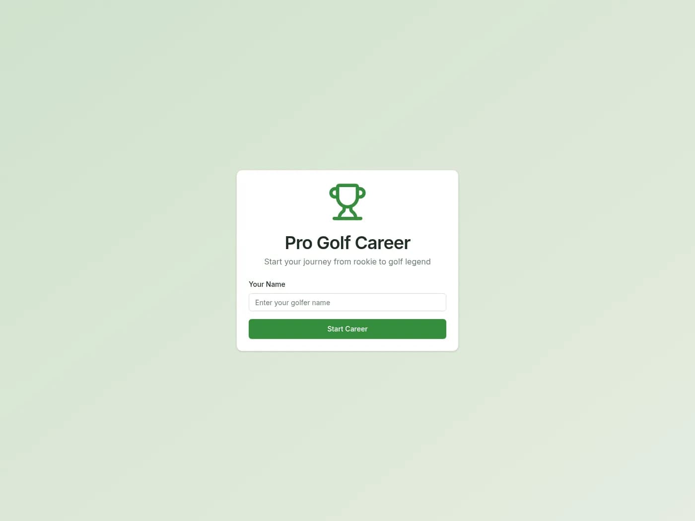 Pro Golf Career Simulator