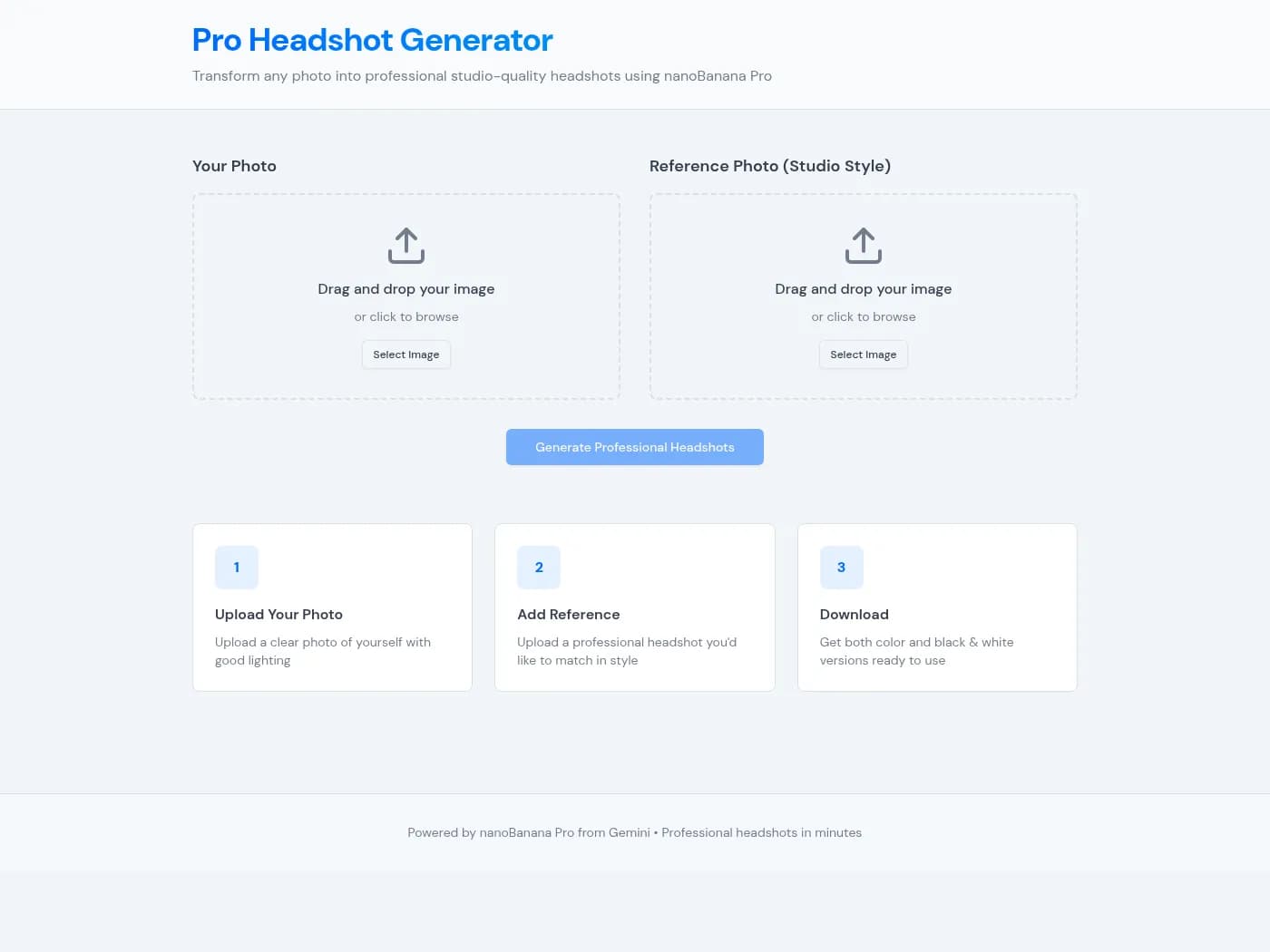 Pro Headshot Generator with nanoBanana Pro