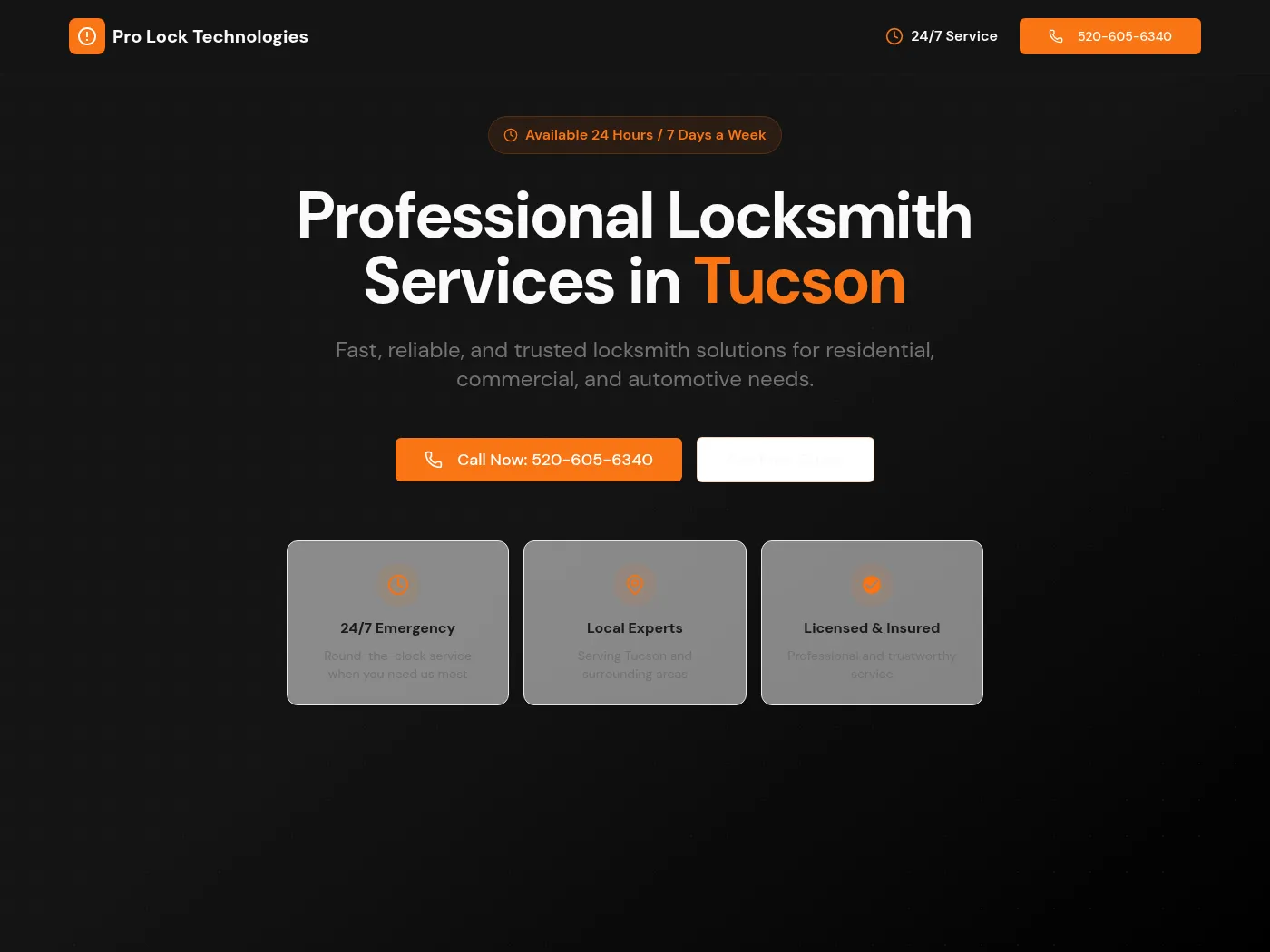Pro Lock Technologies Locksmith Web Portal
