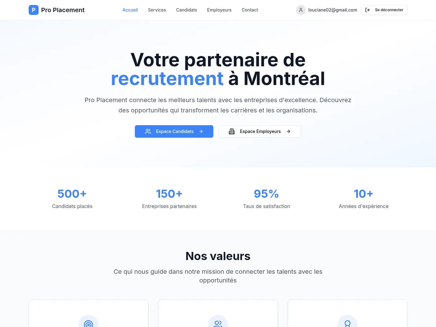 Pro Placement – Plateforme professionnelle de recrutement à Montréal