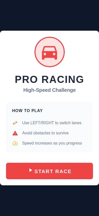 Pro Racing Game