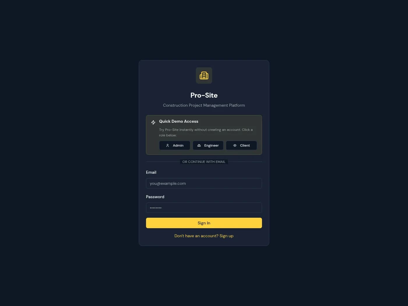 Pro-Site: Construction Project Management Platform (Web & Mobile)