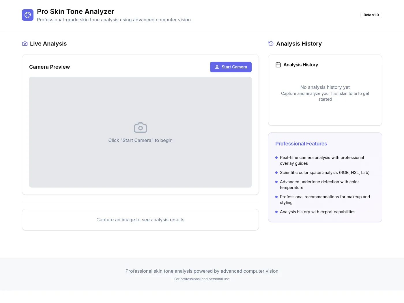Pro Skin Tone Analyzer