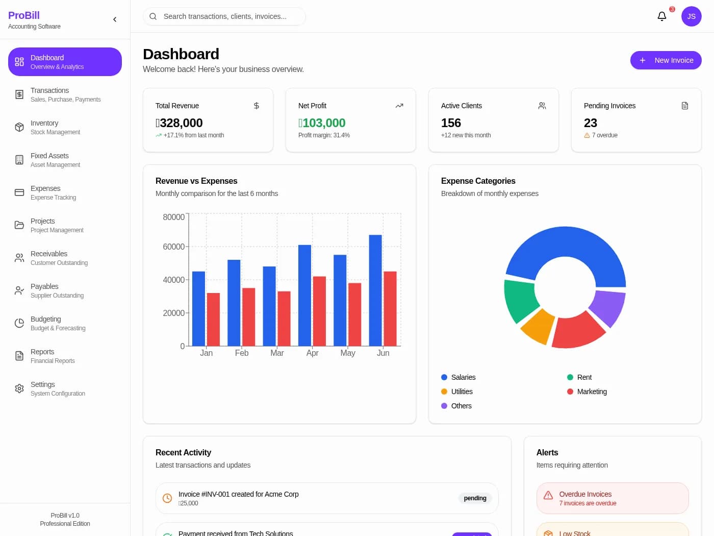 ProBill: Cross-Platform Billing Software