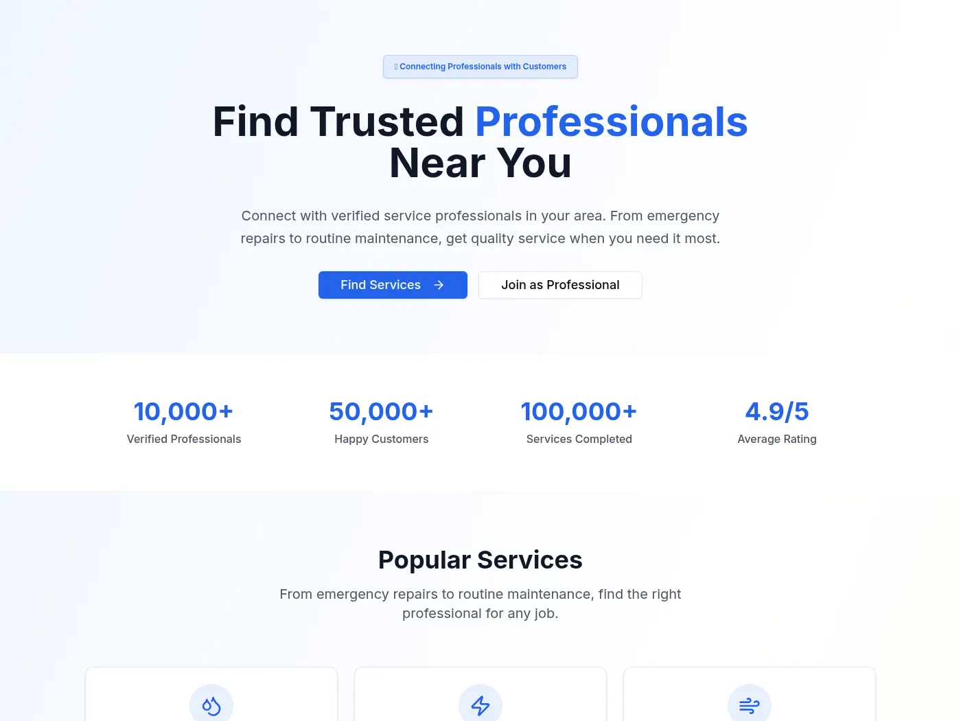 ProConnect: Comprehensive Service Platform for Professionals & Customers