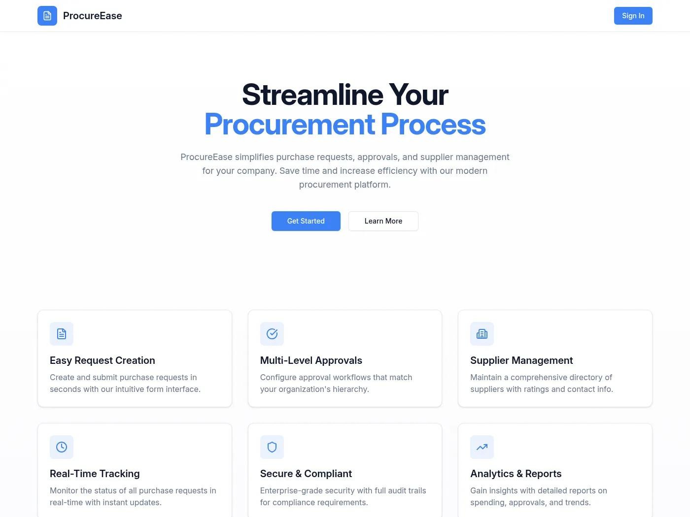 ProcureEase: Company Procurement Management System