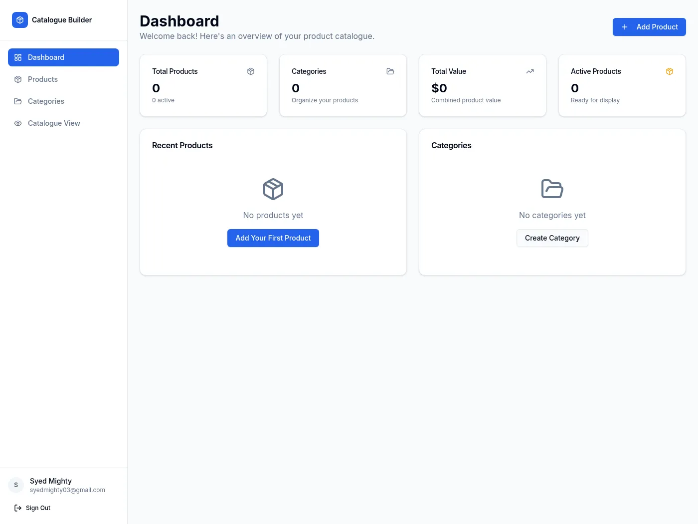 Product Catalogue Builder