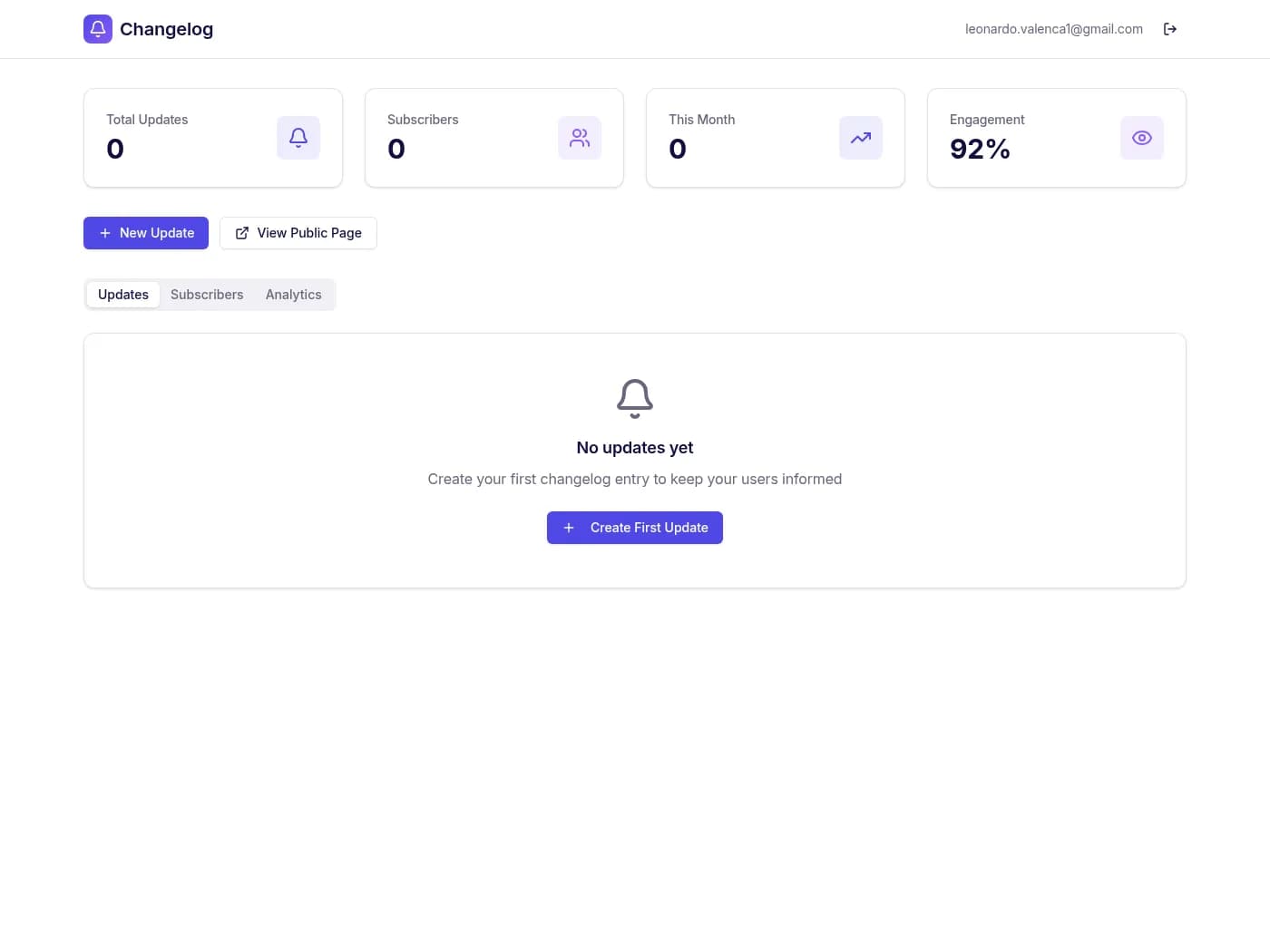 Product Changelog SaaS Platform